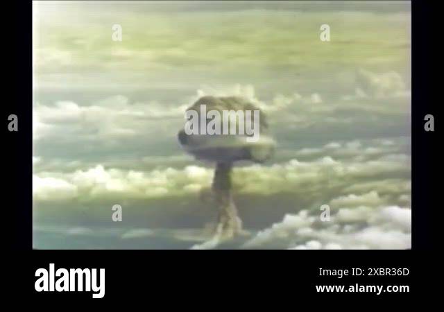South Pacific nuclear tests on Johnston Island in 1951 Stock Video ...