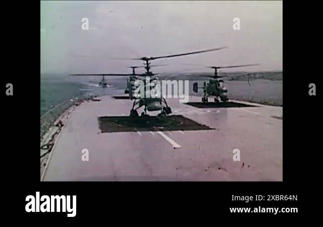 Russian helicopters take off and drop bombs and warships fire rockets ...