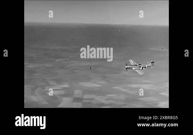 An aerial dogfight between U.S. and German Luftwaffe fighters in World ...