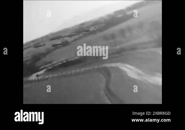 An aerial dogfight between U.S. and German Luftwaffe fighters in World ...