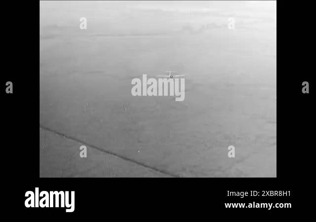 An aerial dogfight between U.S. and German Luftwaffe fighters in World ...