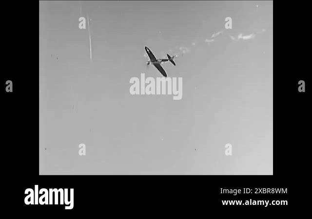 An aerial dogfight between U.S. and German Luftwaffe fighters in World ...