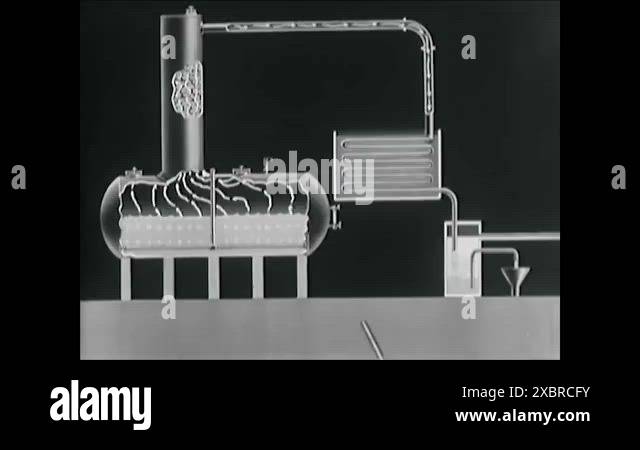 Animation of the gasoline distillation process via steam stills at an ...