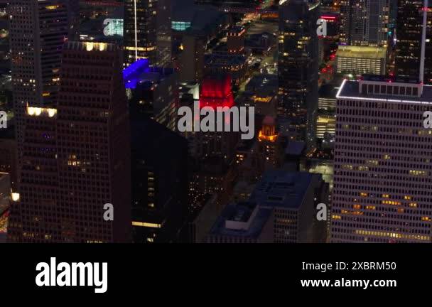 Mesmerizing night scene of downtown Houston, where city lights shine ...