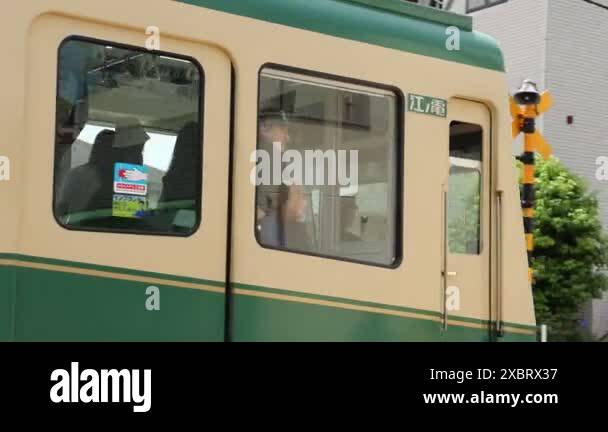 Kamakura, Japan- 14 May, 2024: Enoshima Dentetsu train Line in Kamakura ...