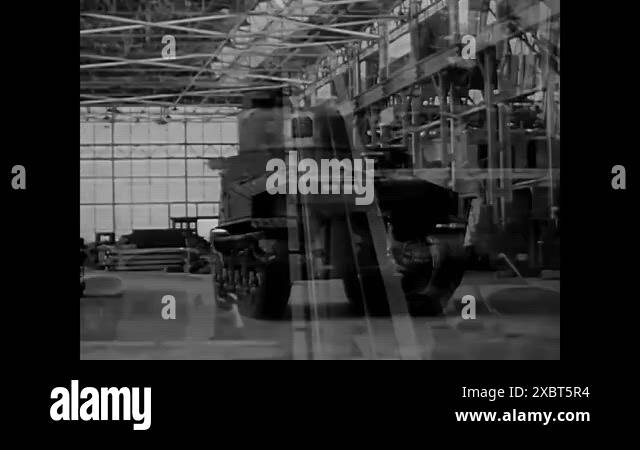 1940s era film showing the first assembly line plants in America ...