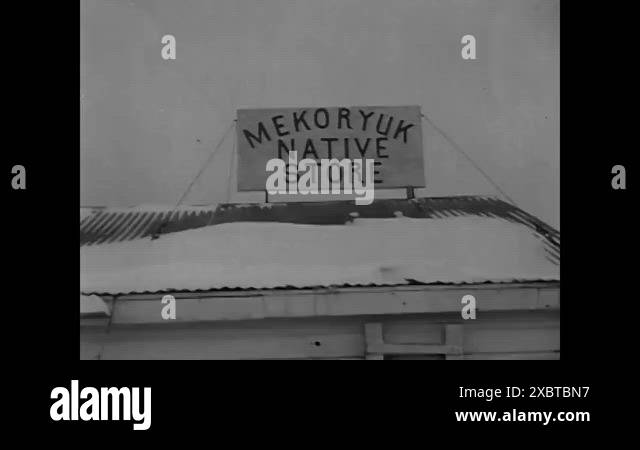 The villagers of an Eskimo town in Alaska hunt walrus and use dogsleds ...