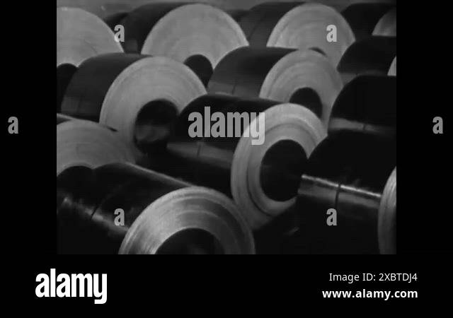 A steel mill produces its first finished product in the 1960s Stock ...