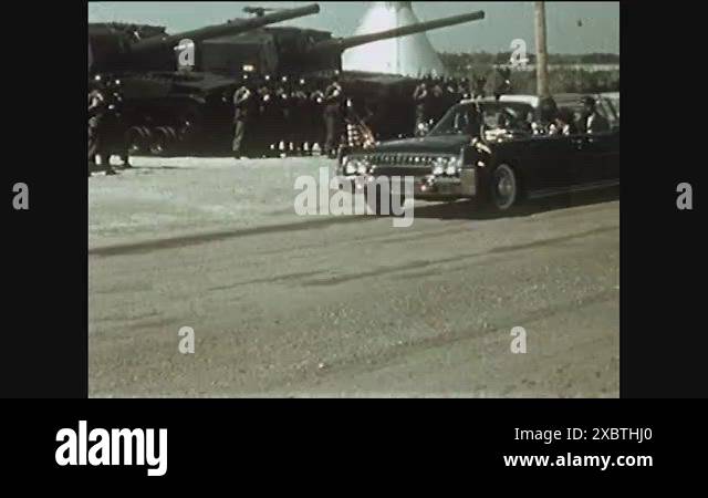A US military base prepares for the arrival of President John F Kennedy ...