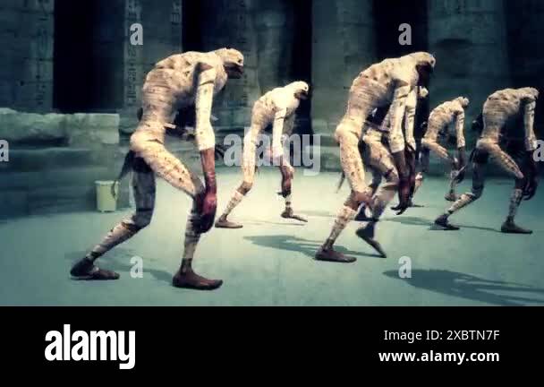 Hordes Mummies Walking Animated Background 3D Rendering Animation Stock ...