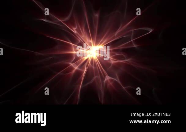 Energy light source with shiny beams floating on a dark cloudy ...