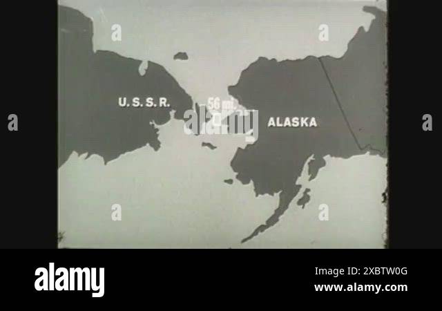 Alaska is a strategic location during the Cold War in the 1960's Stock ...