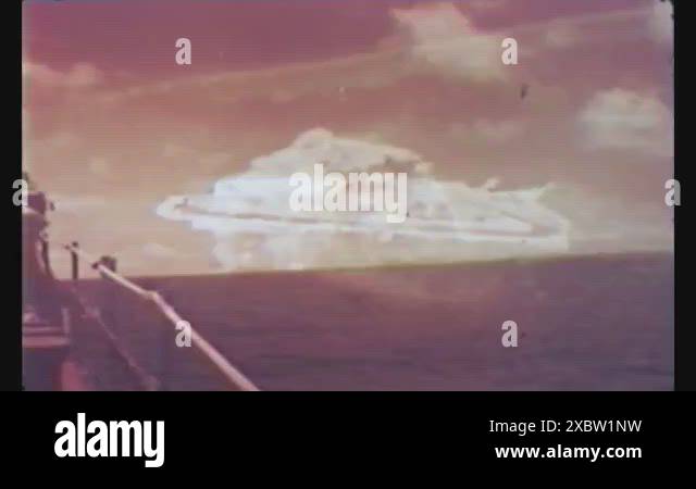 South Pacific nuclear tests on Johnston Island in 1962 Stock Video ...