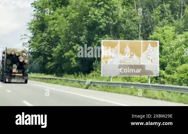 Colmar, France - June 6 2024 : Scenic highway view on A35 towards ...