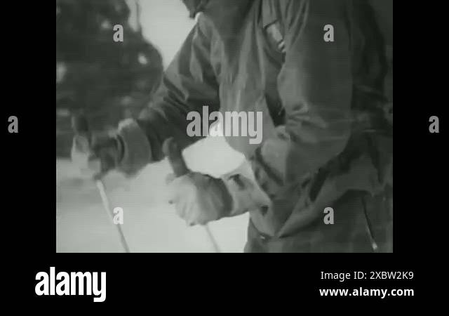 Ski patrol first aid film from 1942 covers frostbite and freezing Stock ...