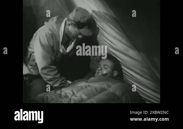 Ski patrol first aid film from 1942 covers frostbite and freezing Stock ...