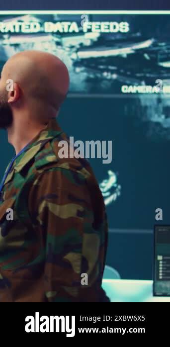 Vertical Video Commander Managing Cybersecurity Measures To Protect Federal Data From Enemy