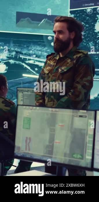 Vertical Video Sergeant presenting his salute with respect for the ...