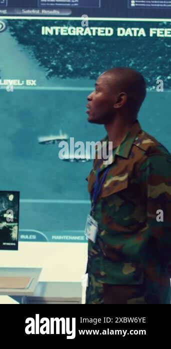 Vertical Video Major general updating and maintain the command center ...