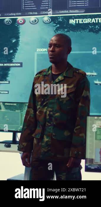 Vertical Video Military officer presenting the official custom salute ...