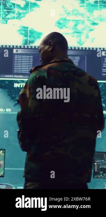 Vertical Video General of the army overseeing special reconnaissance ...