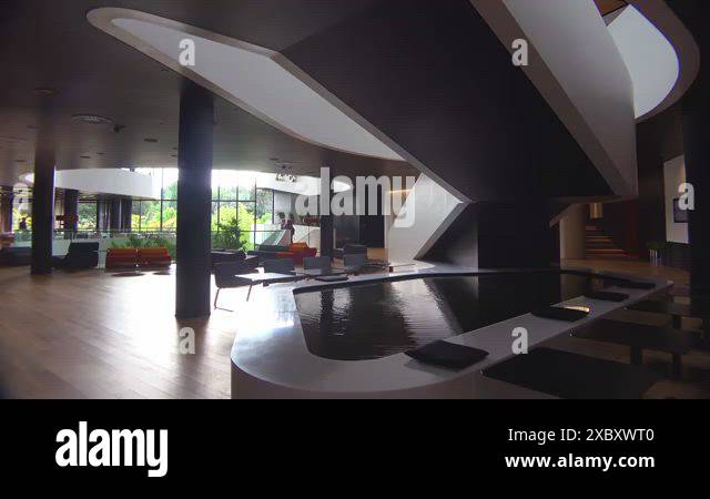 Interior structure of international building Stock Videos & Footage ...