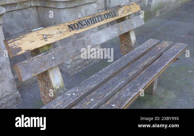 A bench sayings non-whites only along a street in Cape Town, South ...