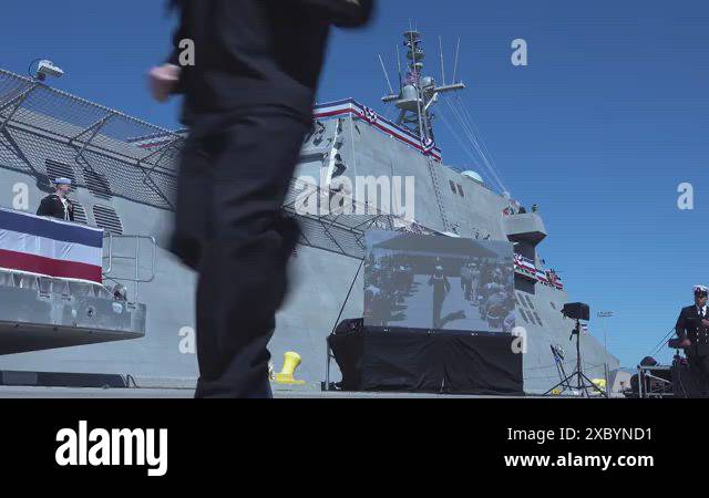 2023 Sailors running to board the Littoral Combat Ship USS Santa ...