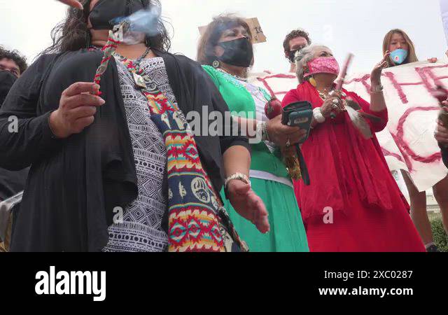 2020 - American Indian women chant at Chumash native american protest ...