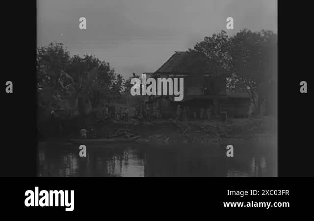 1944 - A US Army reconnaissance platoon with attached guerrillas stands ...