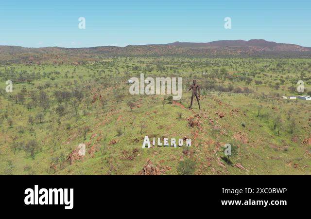 2020 - Excellent aerial shot of the Aileron sign in Australia with a ...
