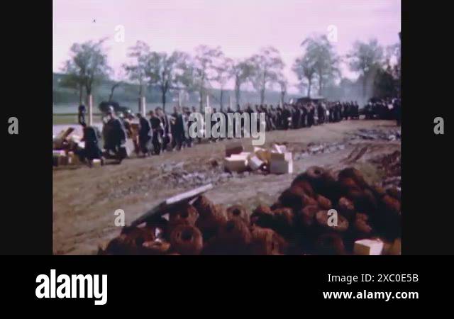 1945 - Nazi POWs settle into a prison camp Stock Video Footage - Alamy