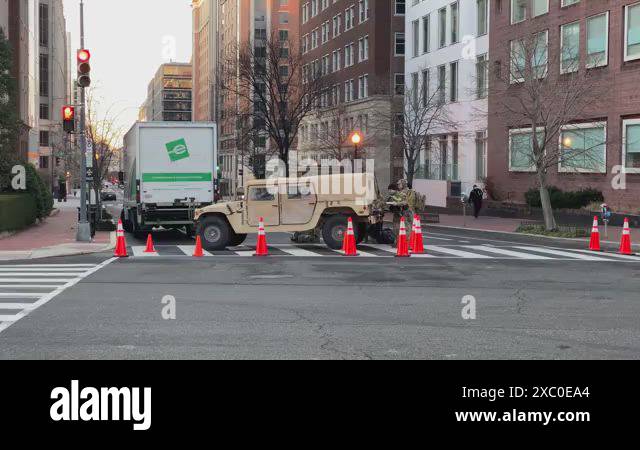 2021 - National Guard troops patrol the Capitol Washington DC following ...