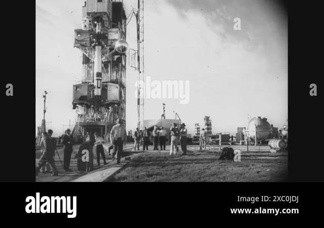1959 - The rocket carrying the Vanguard II satellite is launched Stock ...