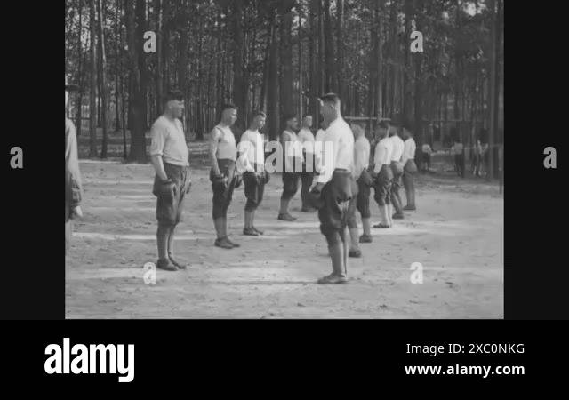 1918 - Soldiers based at Camp Gordon are trained in boxing Stock Video ...
