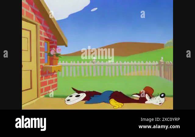 1943 - In this animated film, the three little pigs outwit the big bad wolf with a brick house ...