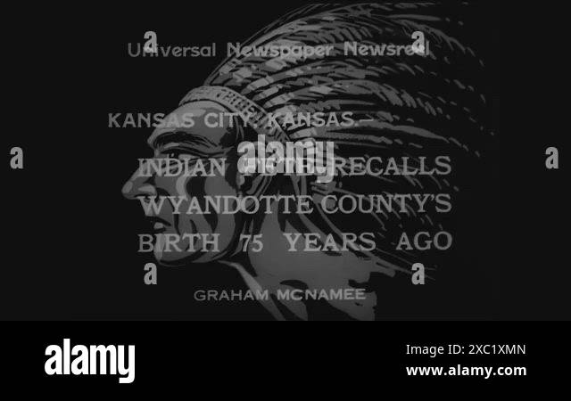 1934 - A parade featuring Native Americans in traditional garb and ...