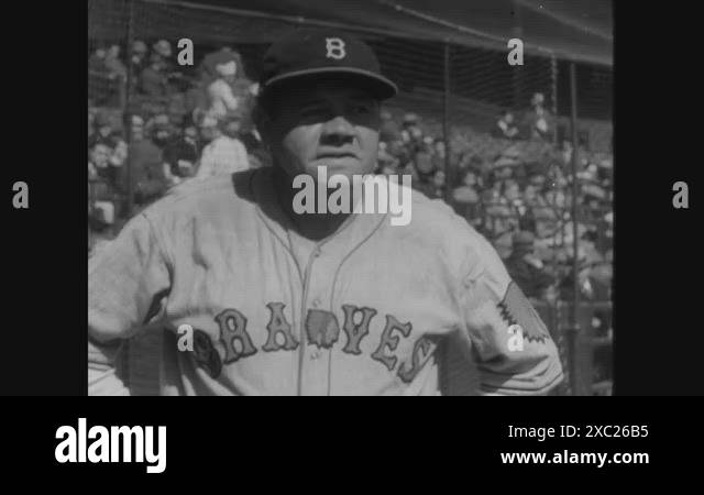 1935 - Babe Ruth hits a home run for the Boston Braves and the narrator ...