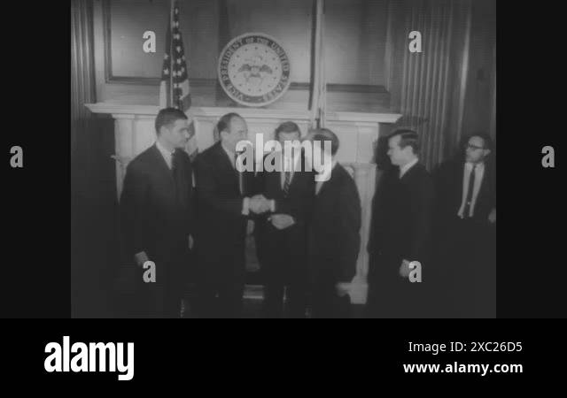 1967 - Vice President Humphrey congratulates freshmen members of the ...