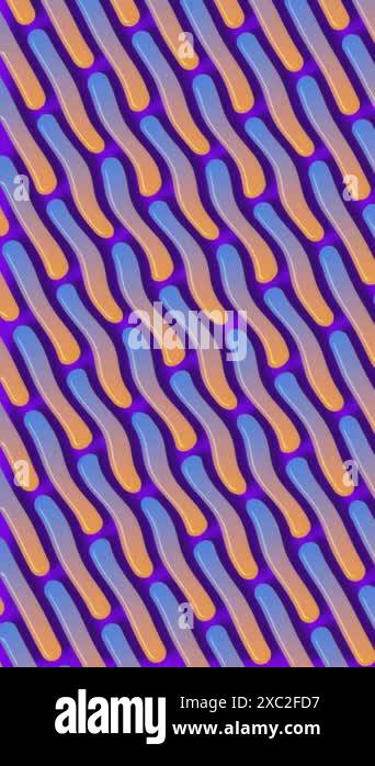 Vertical video - vibrant colorful repeating pattern of shiny blue and ...