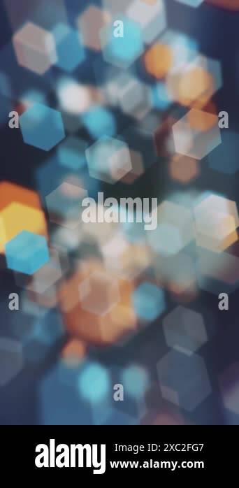 Vertical video - abstract bokeh background animation with gently flickering defocused warm blue ...