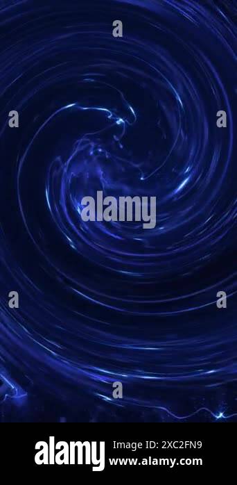 Vertical video - a swirling spiral of blue light beams and exploding ...