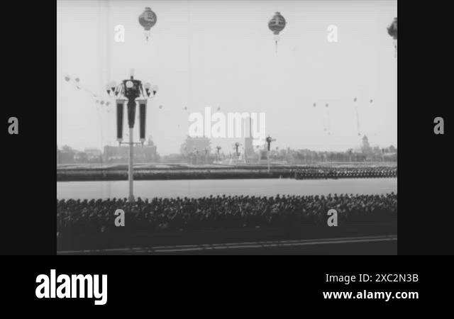 BEIJING - 1966 - Red Guards wave their little red books at the sight of ...