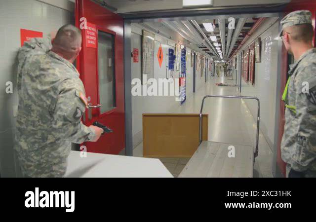 U.S. troops practice for a mass shooting incident at a school or ...