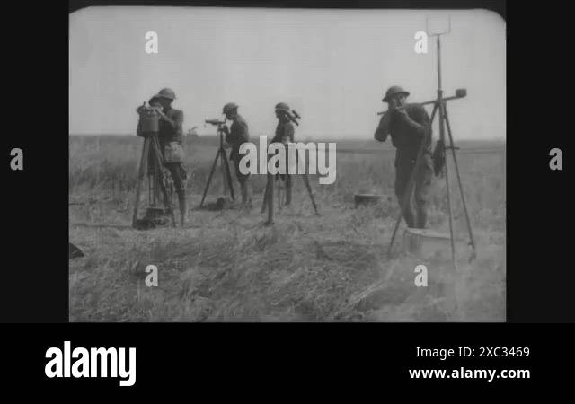 Sextants, telescopes and binoculars are used to spot enemy aircraft in ...