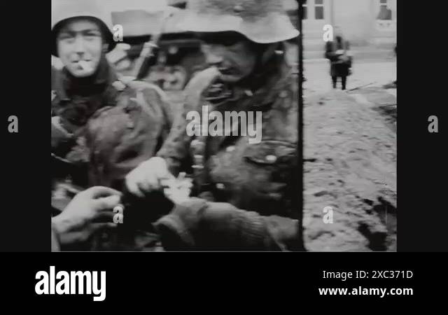 Captured German war film shows German troops in late 1944 smoking ...