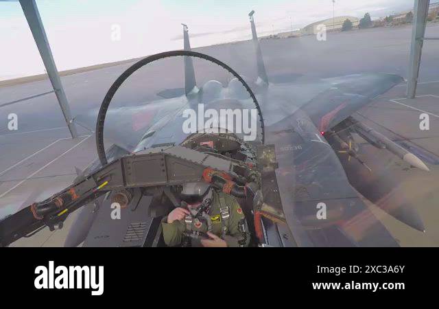 Inside a fighter jet cockpit as the hatch closes Stock Video Footage ...