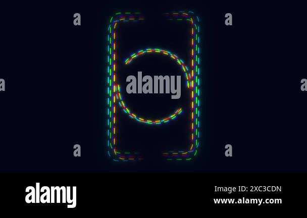4K animation. Neon frame. Colorful neon lines draw moving. Neon style motion line. Loop ...