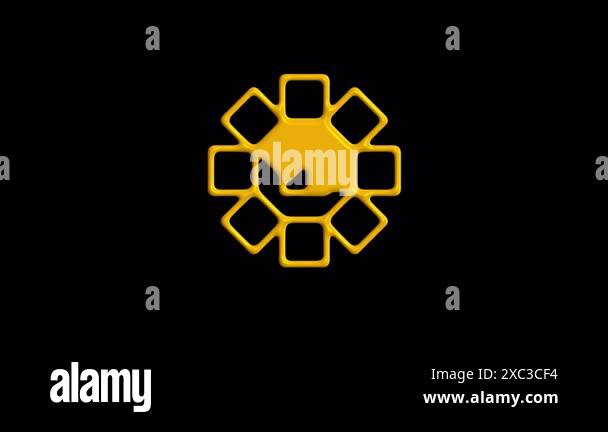 4K Animation - loading square icon on transparent background. Looped ...