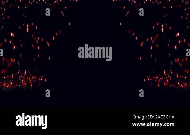 4k Flying sparks and charcoal from the fire on a transparent background ...